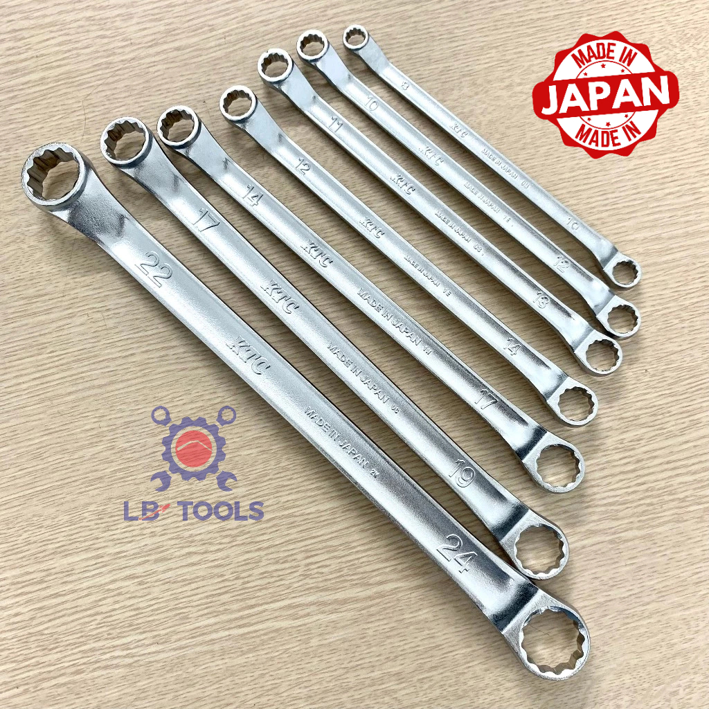 Made in Japan Japanese KTC socket wrench set includes 7 pieces from 8-24mm | Ktc 2-head set used ...