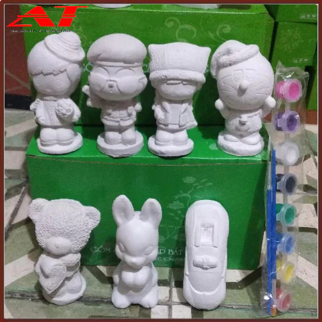 Combo Of 10 7-10 Cm Coloring Plaster Statues With Color And Brush-AT ...