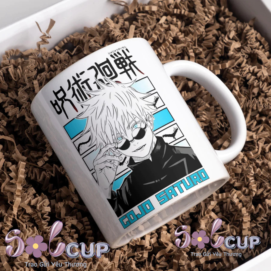 Gojo Satoru Ceramic Cup, Cute Jujutsu Kaisen Printed Ceramic Cup ...
