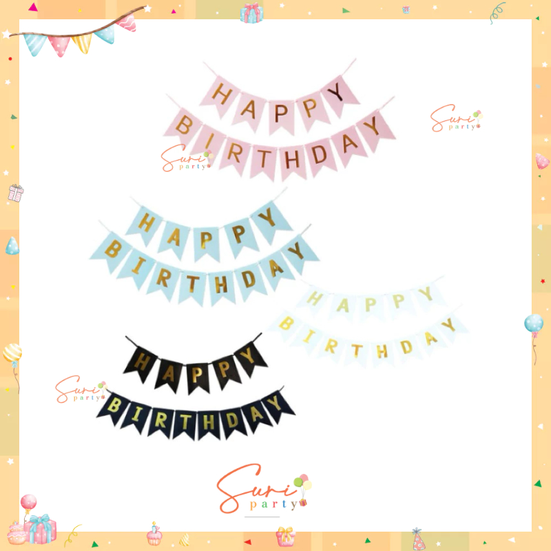 Happy Birthday hanging string in all colors for Birthday decoration ...