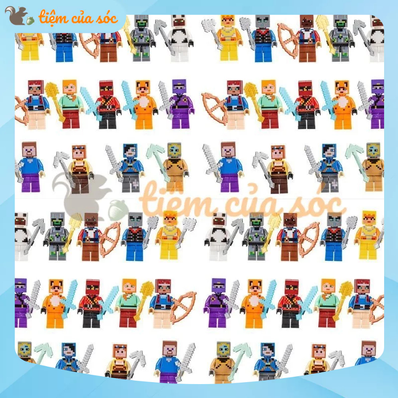 Combo of 40 minecraft models, random minecraft game character assembly ...