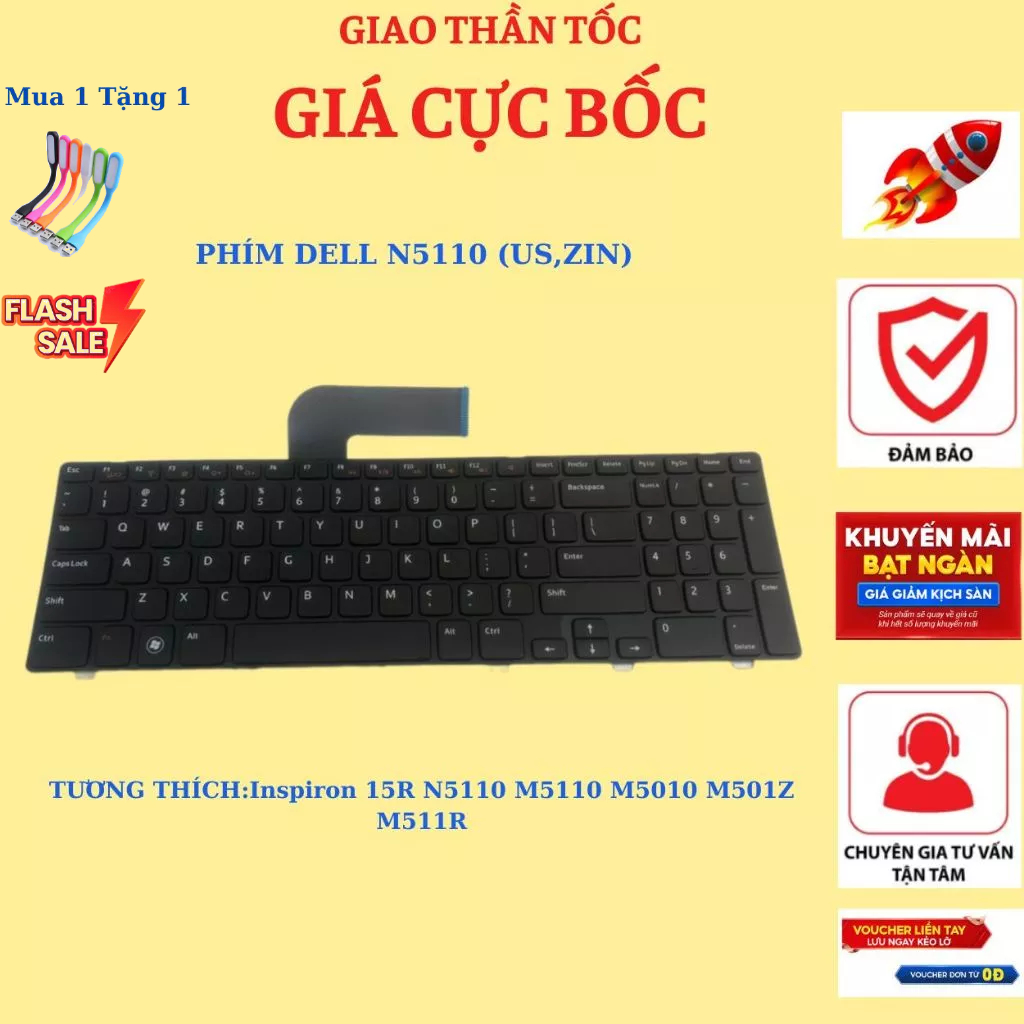Dell INSPIRON 15R M5110 M5010 N5110 Premium Zinc Laptop Keyboard ...