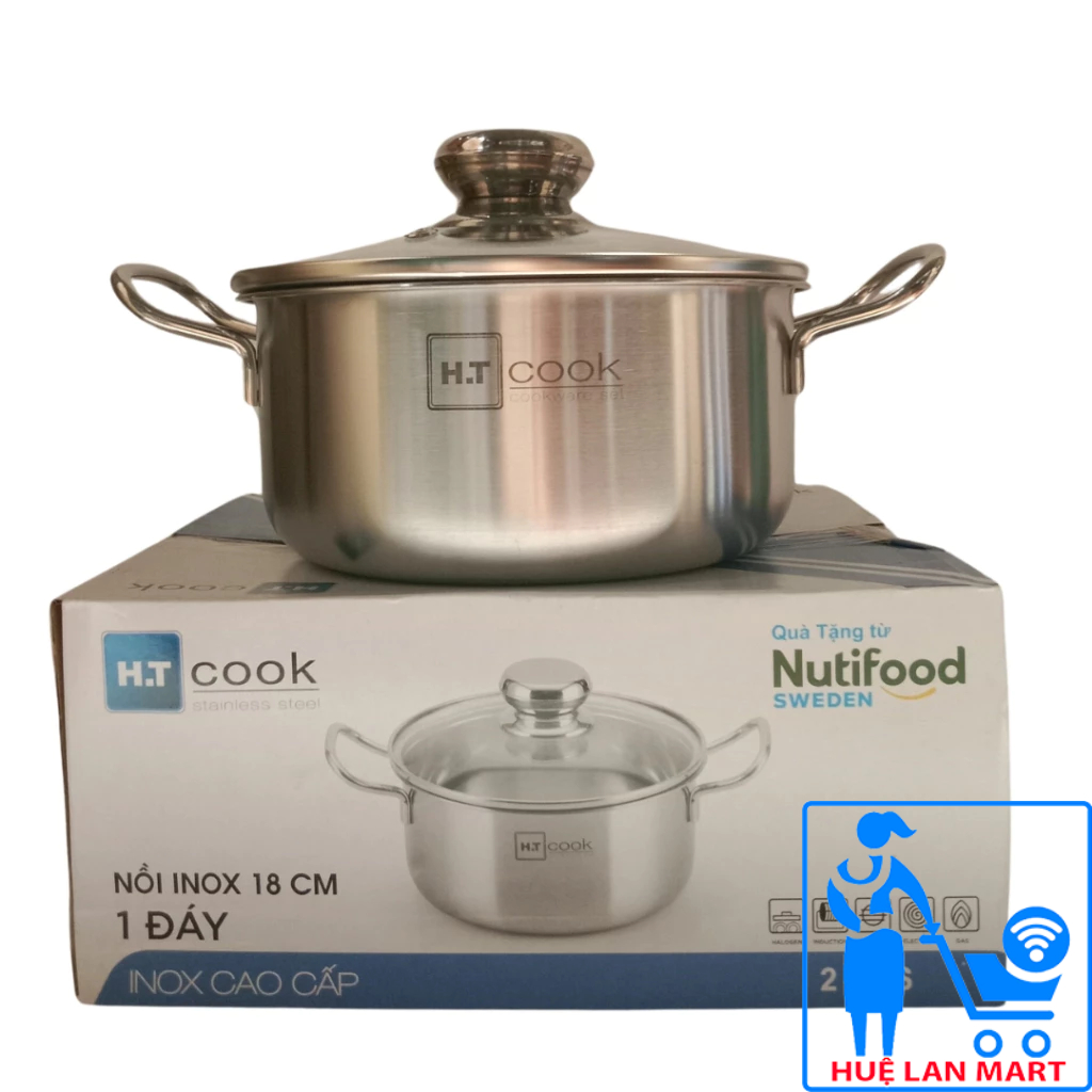18cm Stainless Steel Pot With 1 Bottom HT Cook - Can Be Used On gas ...