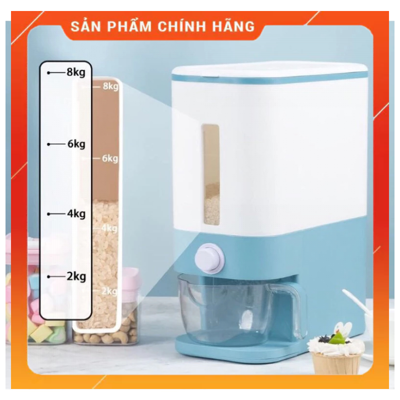 Smart rice box 12kg (with cup).Kitchen mold-proof rice box. 5kg rice ...