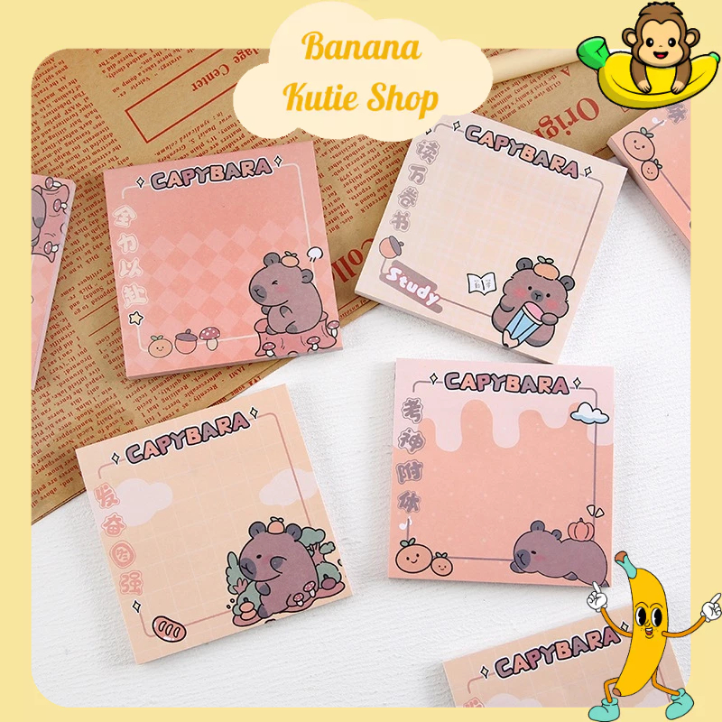 Note Paper - Cute Capybara Note Paper (8*8cm - 50 sheets) | Shopee Malaysia