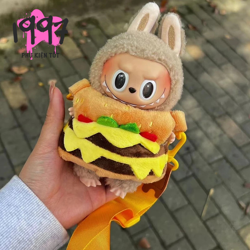 Handmade Labubu Doll Hamburger Set 17 cm - Popmart (With strap ...