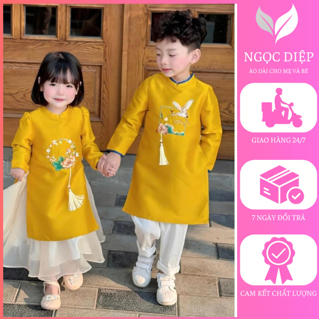 Mid-autumn Festival Brothers' Ao Dai Set, CNY 2024 - Tapta Fabric ...