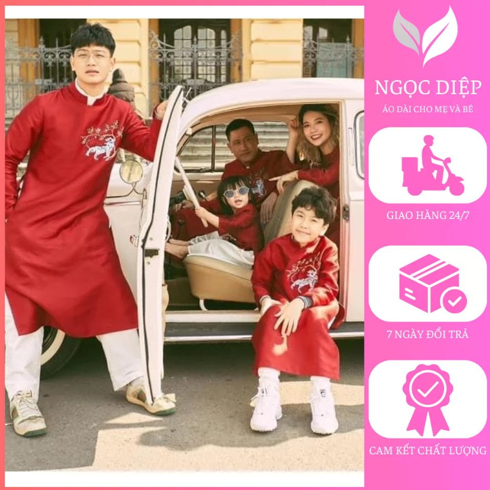 Mid-autumn Ao Dai Set, CNY Brothers - Brocade Tapta Fabric, Premium ...