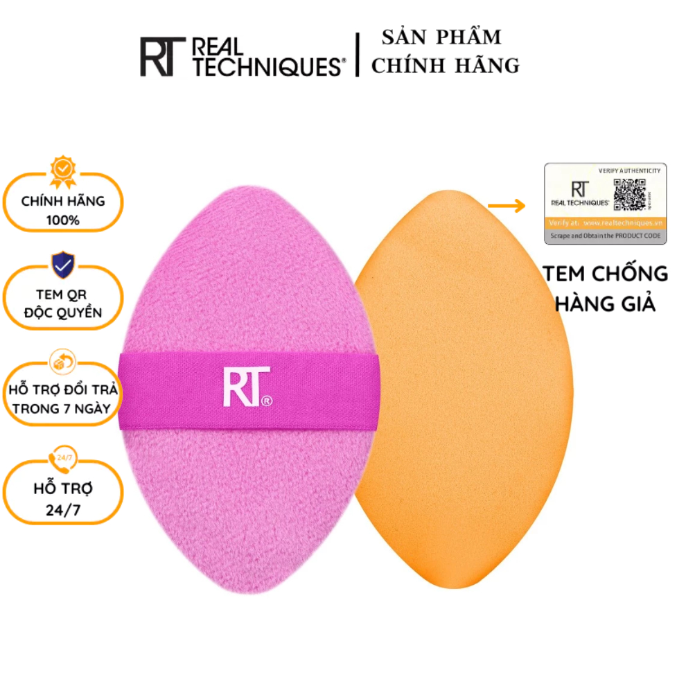 RT Real Techniques Miracle 2-In-1 Powder Puff | Shopee Malaysia