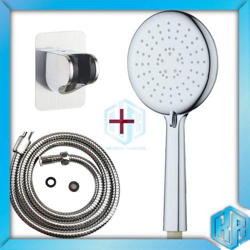 Shower handle set, large round shower bowl with 3 water modes made of ...