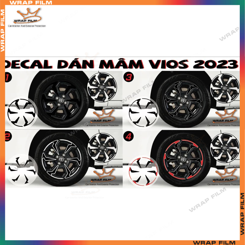 Toyota vios 2023 wheel decal - vios wheel decal - (Price includes 5 ...