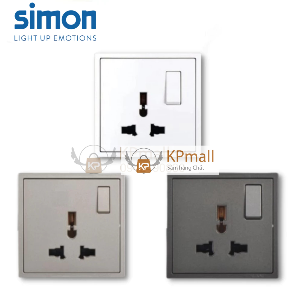 Multi-standard 3-pin socket Module with switch (frame not included ...