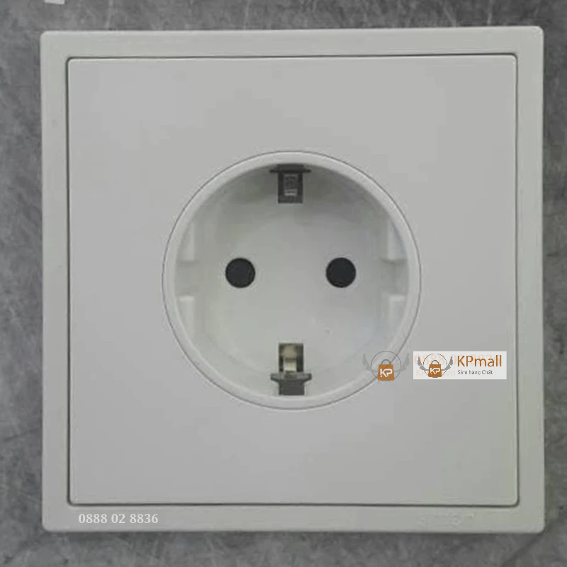 Schuko-style 2-pin single socket Module with grounding pin 16A 250V ...