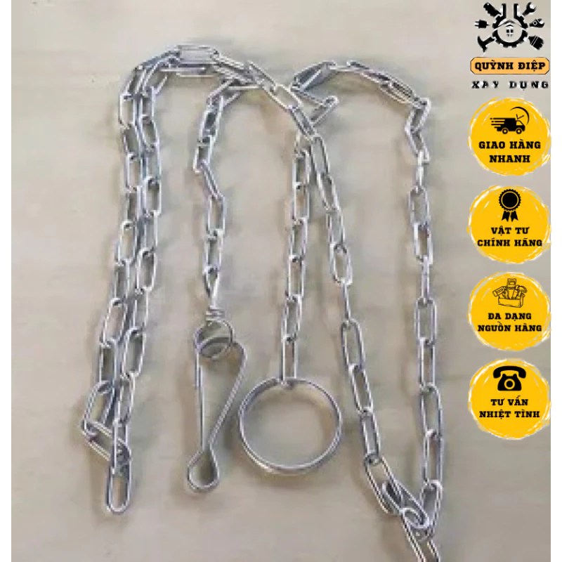 Galvanized iron chains in 2 sizes, 2mm and 3mm, 1m5 long, durable, dog ...