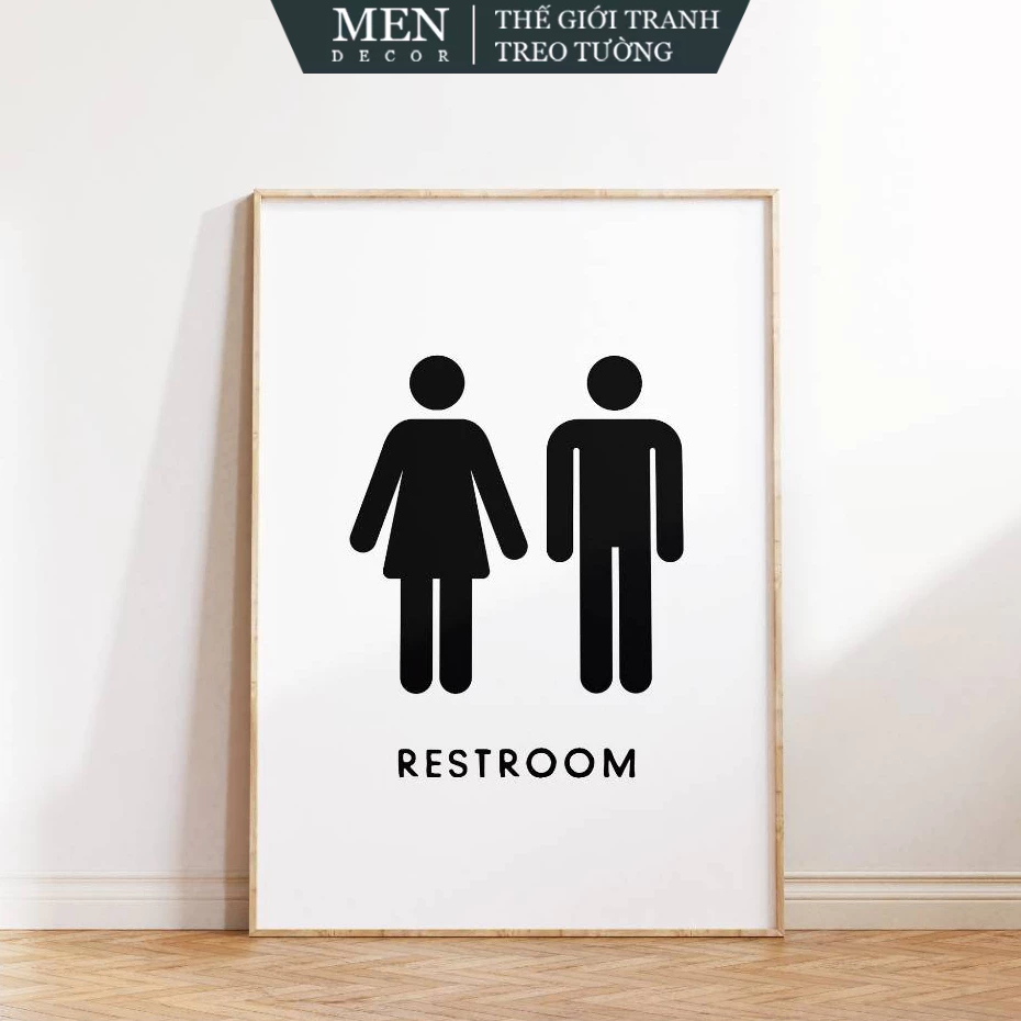 Wall painting, Unisex Restroom sign, Men Women Restroom sign Printable ...