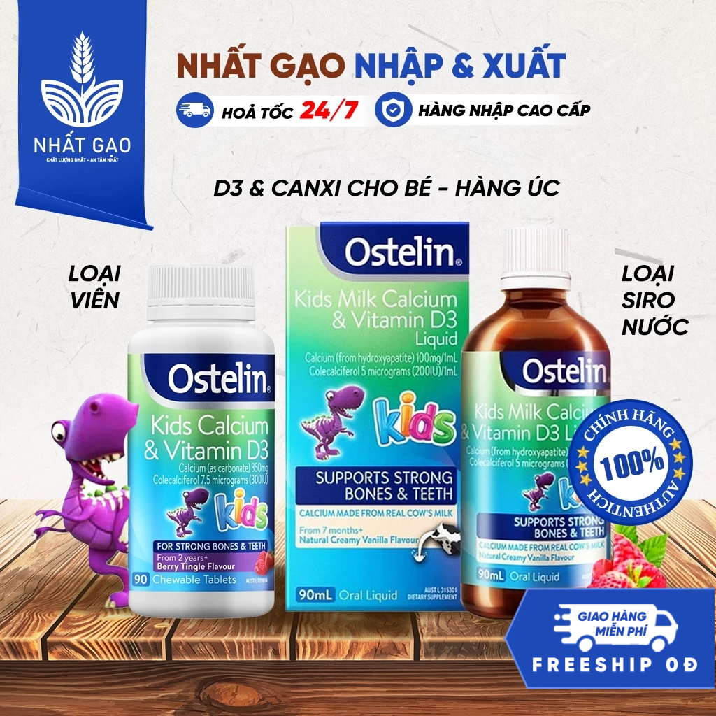 Ostelin Calcium Kids Calcium & Vitamin D3 Water Syrup 90ml from 7 ...