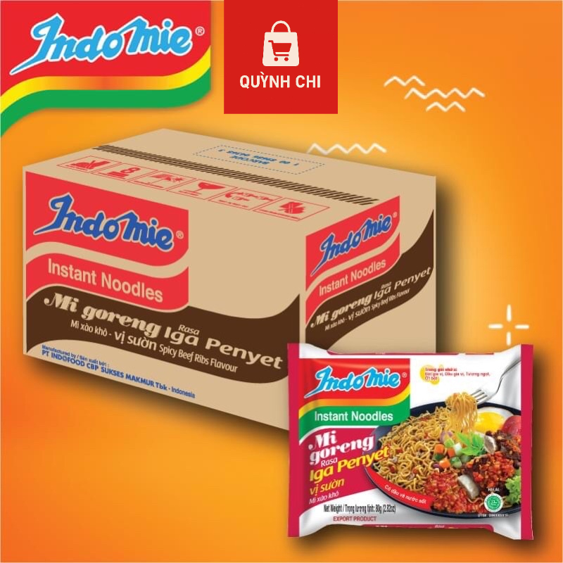 [HCM] Box of 40 packs of Indomie Mi Goreng Rasa Iga Penyet Dry Stir ...