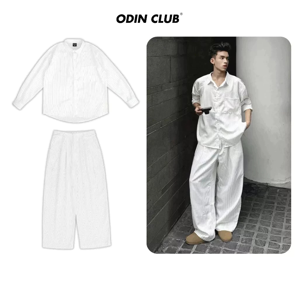 Palm ODIN CLUB Set, unisex loose striped suit, Local Brand ODIN CLUB ...