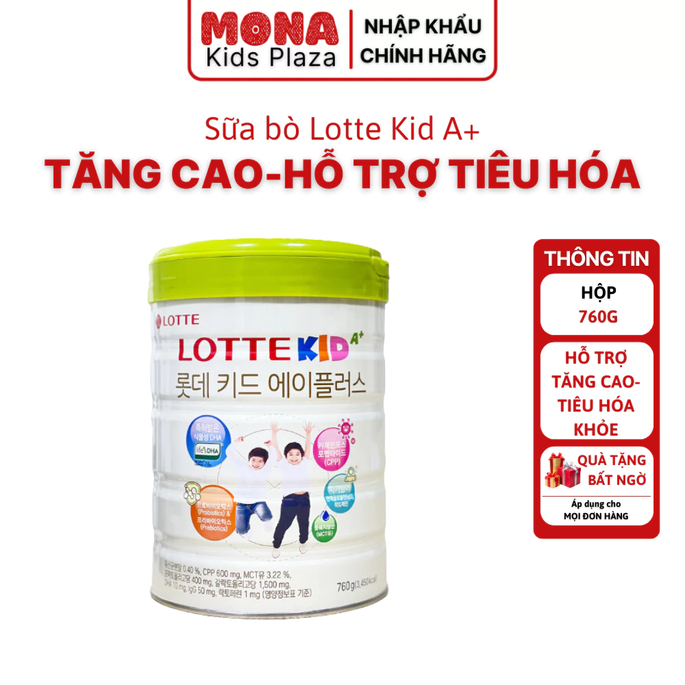 Lotte Kid A+ Cow's Milk Helps Grow Height 760g Can From 1 Year Old ...