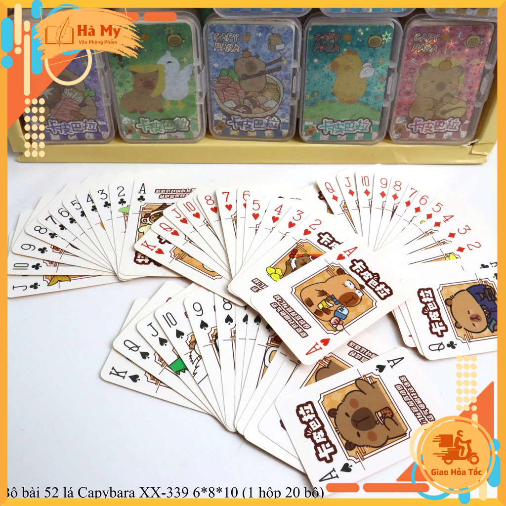 Super Cute 52-Card Capybara Mini Playing Cards Set with Plastic Box ...