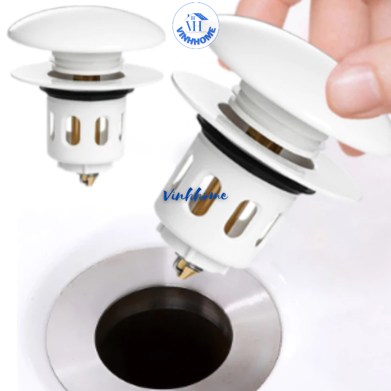 Lavabo Sink Water Push Button Copper Core Ceramic Lid Anti-Clogging ...