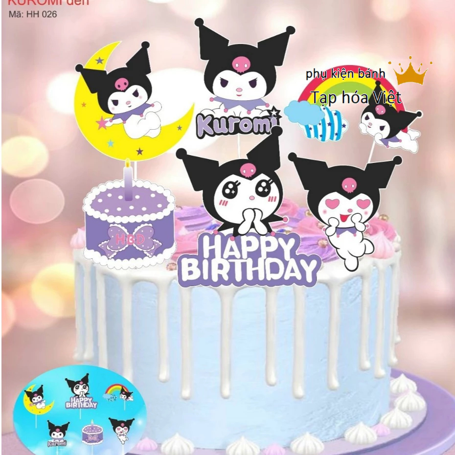 Kuromi paper cake decoration set, Kuromi set | Shopee Malaysia