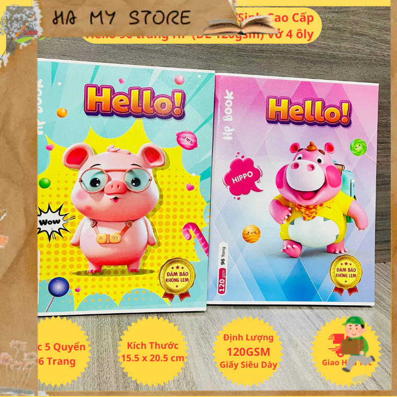 (Load Of 5 Books) Hello Senior Student Notebook 96 HP pages (120gsm) 4 ...