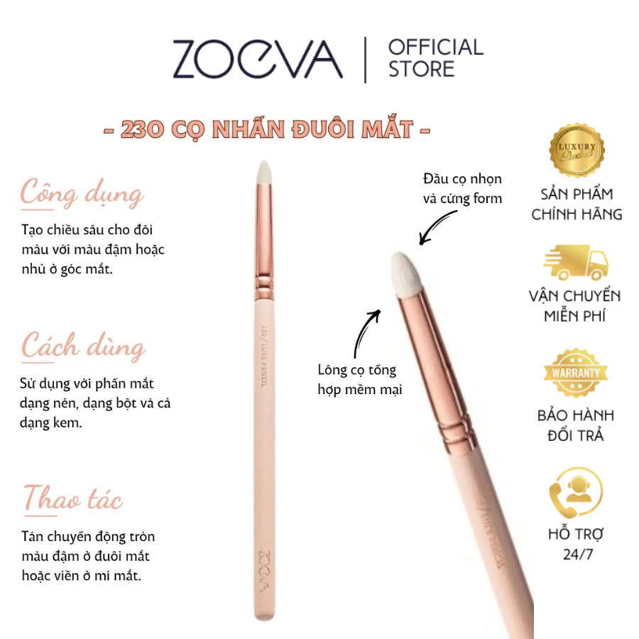 Zoeva Rose Gold Luxe Pencil Brush 230 (Pink) | Shopee Malaysia