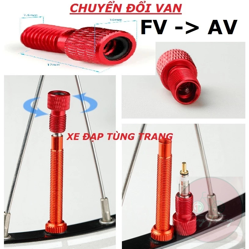 Convert FV valve head to bicycle AV valve head to convert French valve ...