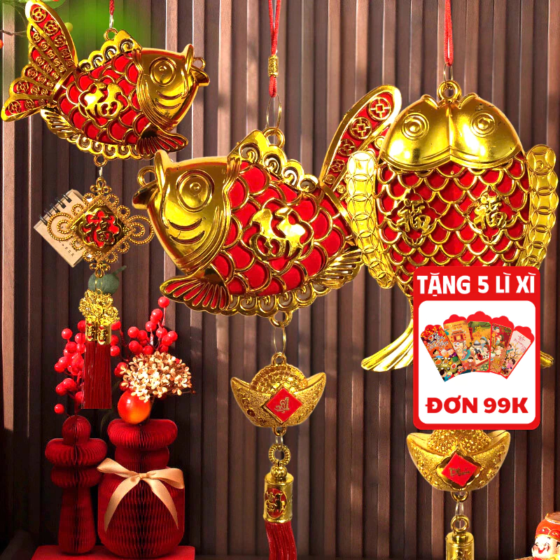 [CNY 2025] Decorative Goldfish Hanging Rope CNY Hanging Peach Apricot ...