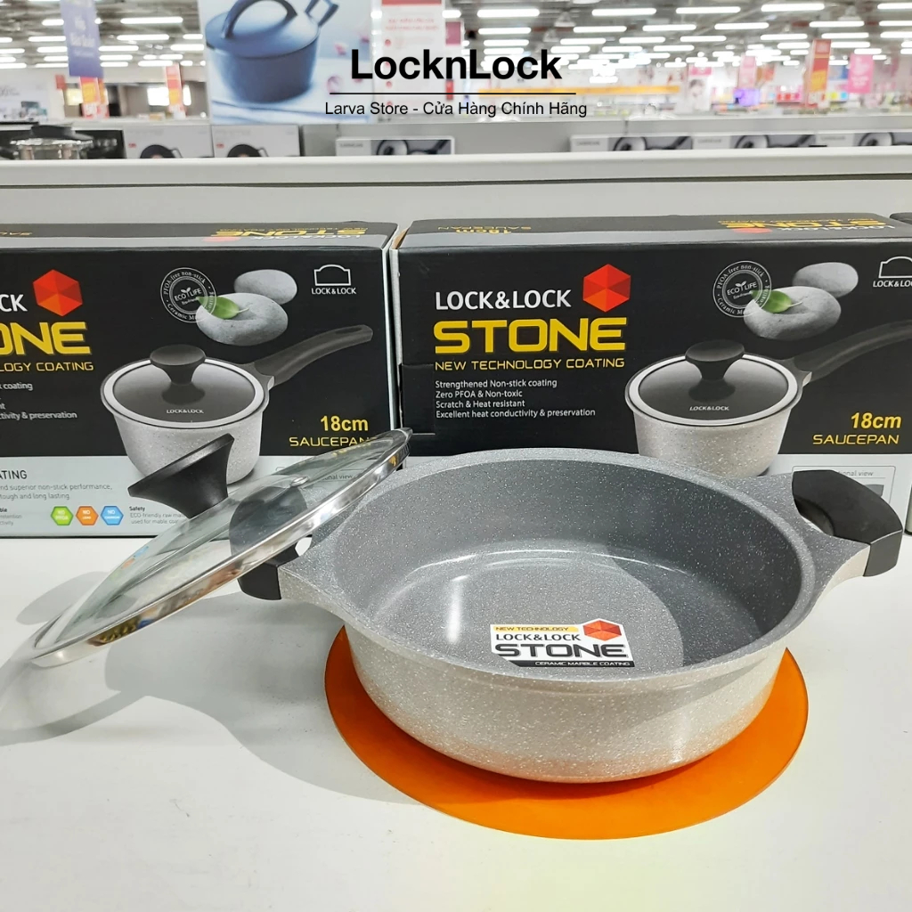 Locknlock Stone LCA6242D Stone pot 24cm low wall 7.5cm | Shopee Malaysia