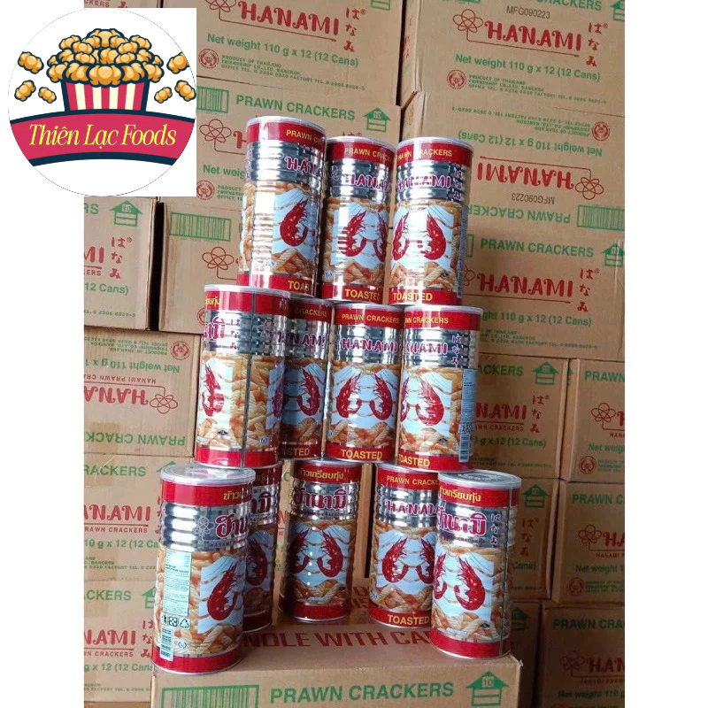 Box of 12 Cans of Hanami Thai Shrimp Snack 110g, the Most Popular Snack in Thailand, Giant ...