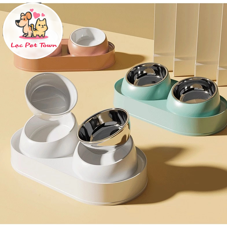 High Base Double Feeding Tray for Pets, Ant-proof, Anti-Humpback Double ...