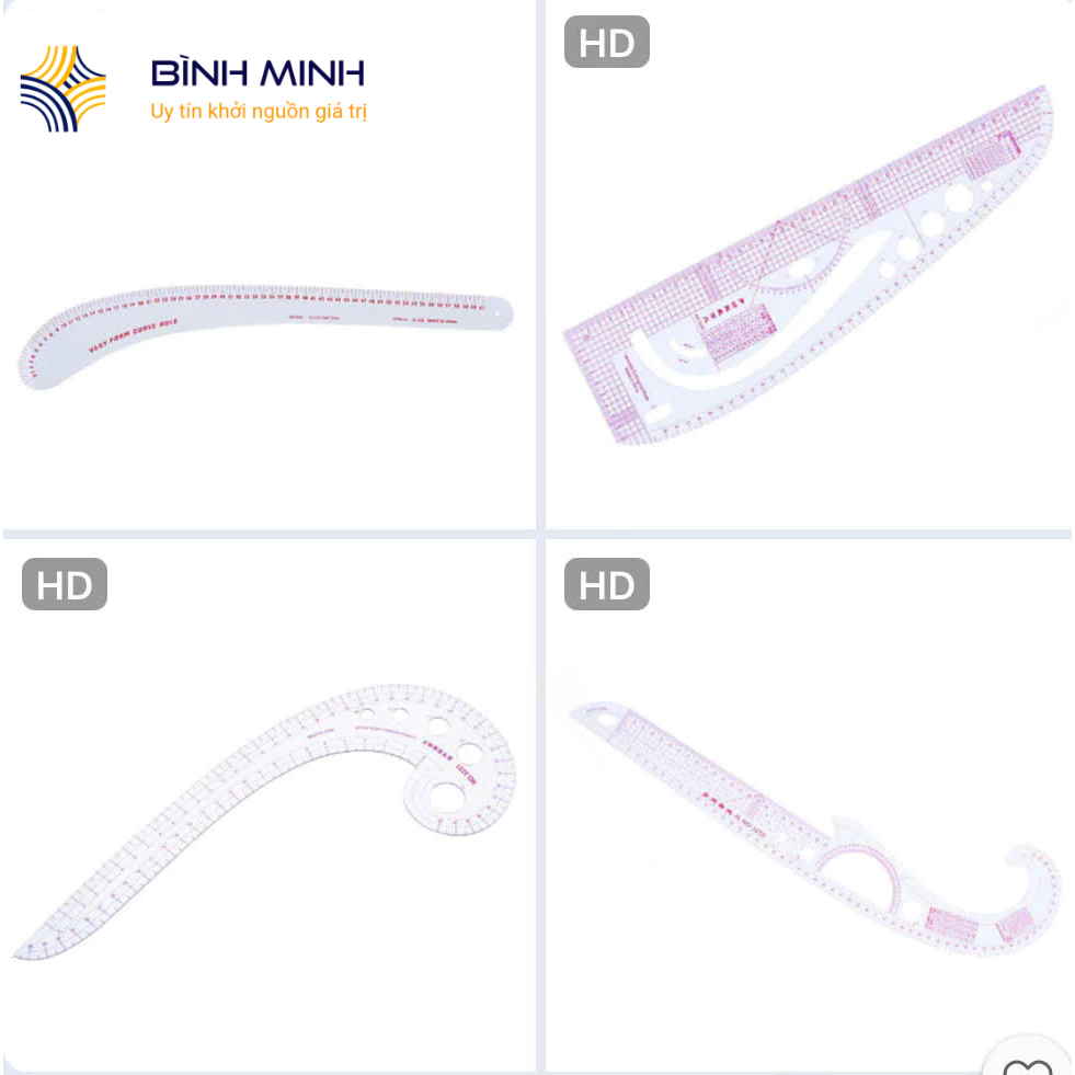 Set includes 4 basic multi-purpose flexible rulers for tailors ...