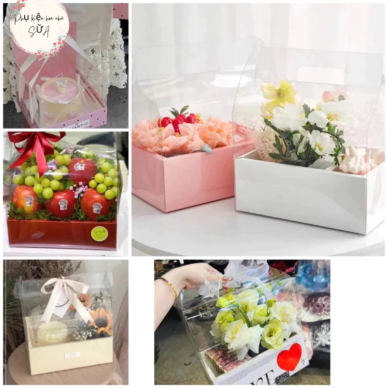 10 rectangular transparent meca paper boxes for fruits, fruits, and ...