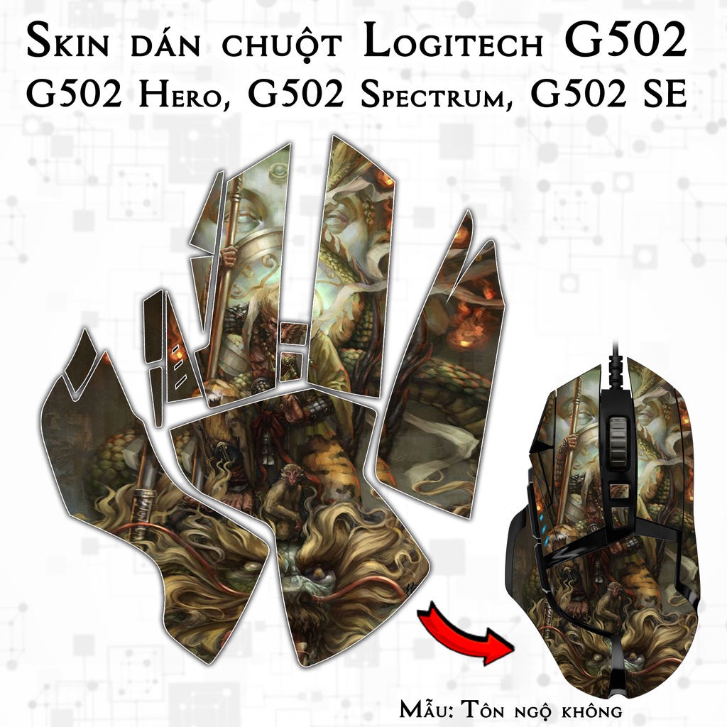 Logitech G502 mouse Skin Sun Wukong model | 3m Anti-slip Film Sticker ...