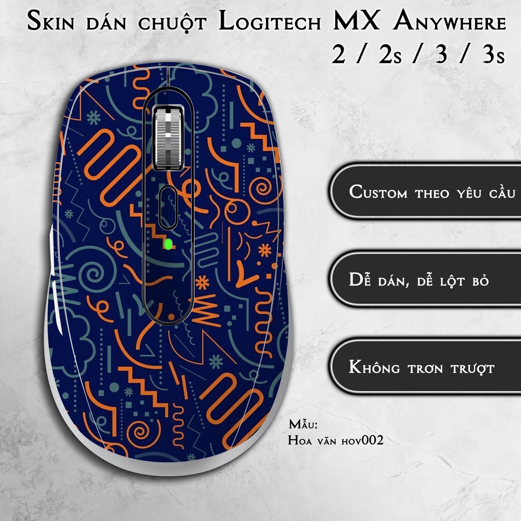 Logitech MX Anywhere 2 / 2s / 3 / 3s mouse Skin pattern (many patterns ...