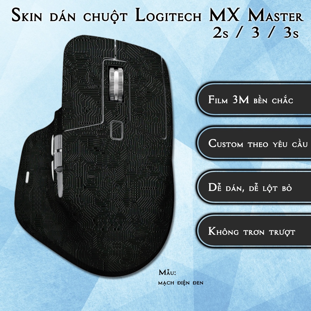 Logitech MX Master 2s / 3 / 3s mouse sticker Skin black circuit model ...