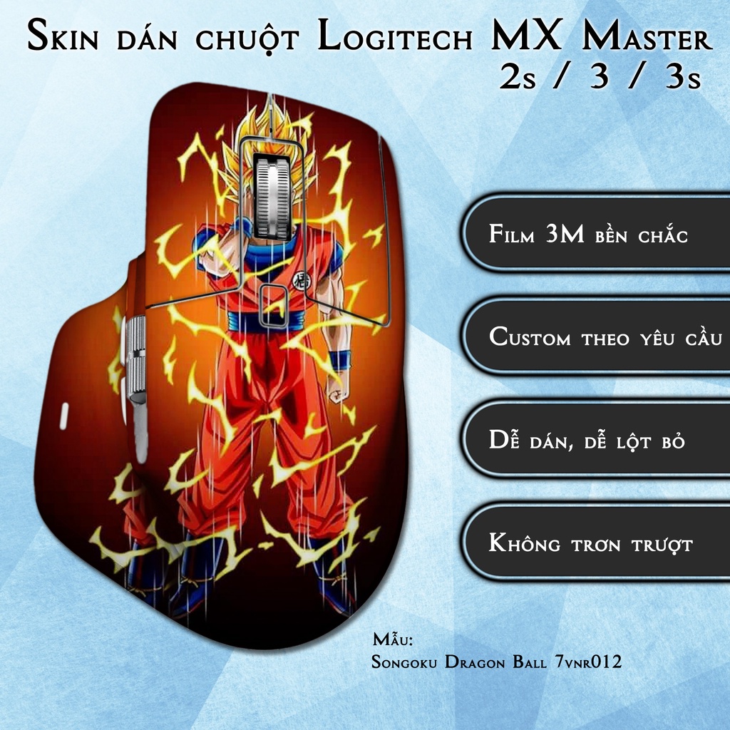 Logitech MX Master 2s / 3 / 3s mouse Skin Songoku Dragon Ball model ...