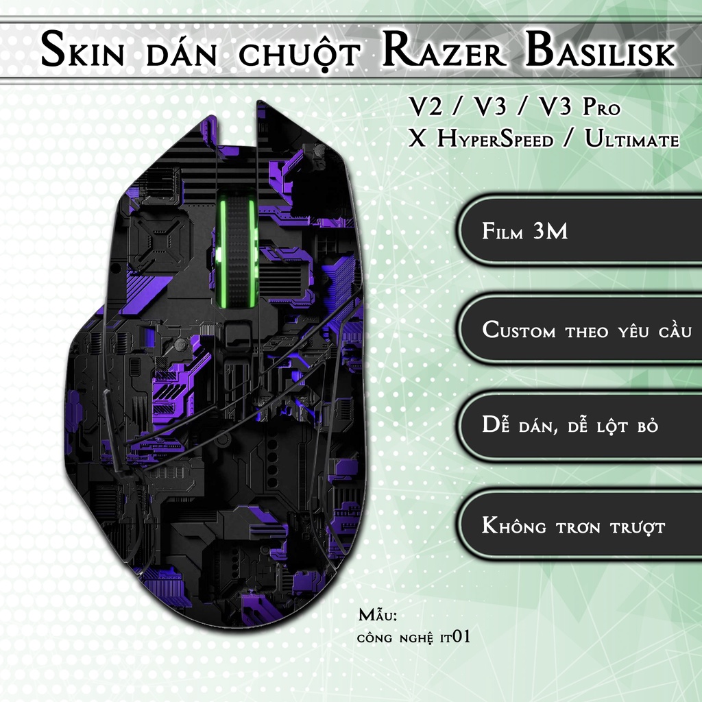 Razer Basilisk mouse Skin model it01 | 3m anti-slip sticker | Shopee ...