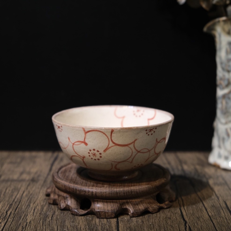 Mini rice bowl painted with peach blossoms (bottom seal) | Shopee Malaysia