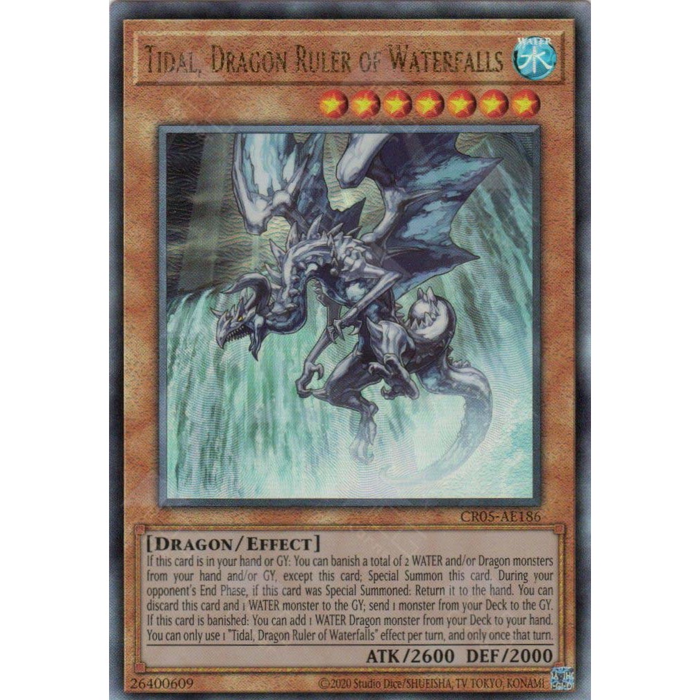 Yugioh! Card - CR05-AE186 - Tidal, Dragon Ruler of Waterfalls | Shopee ...
