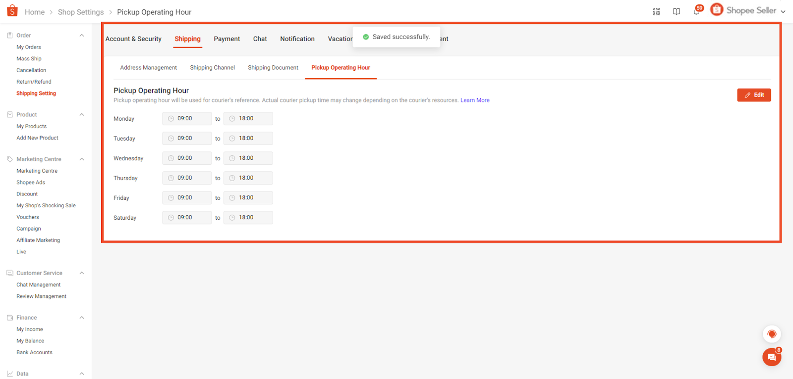 Pickup Operating Hour | Shopee MY Seller Education Hub