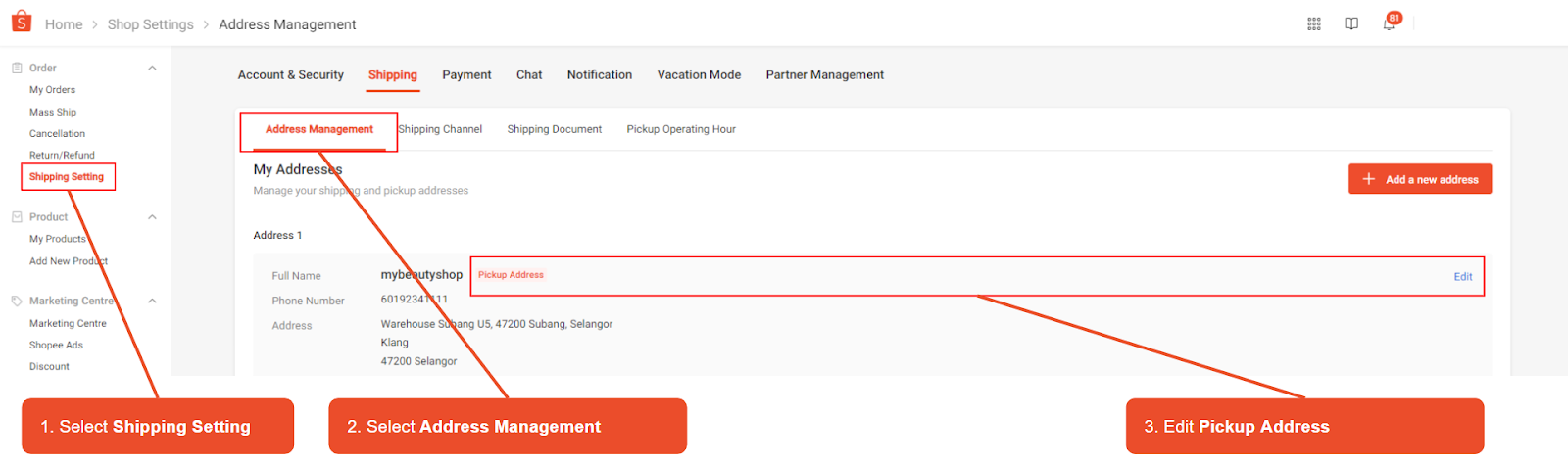 How do I update my Pickup Address geolocation pin? | Shopee MY Seller ...
