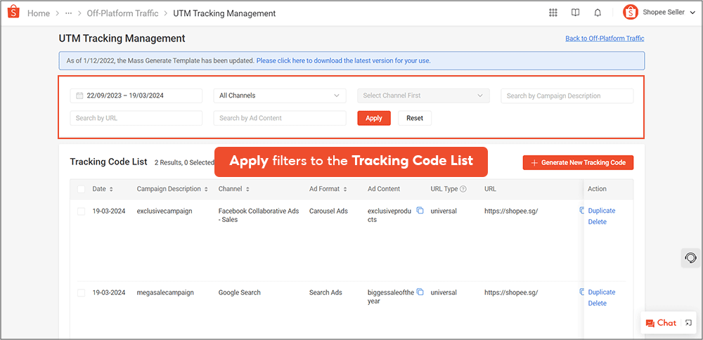 Managing UTM Tracking Codes | MY Seller Education [Shopee]