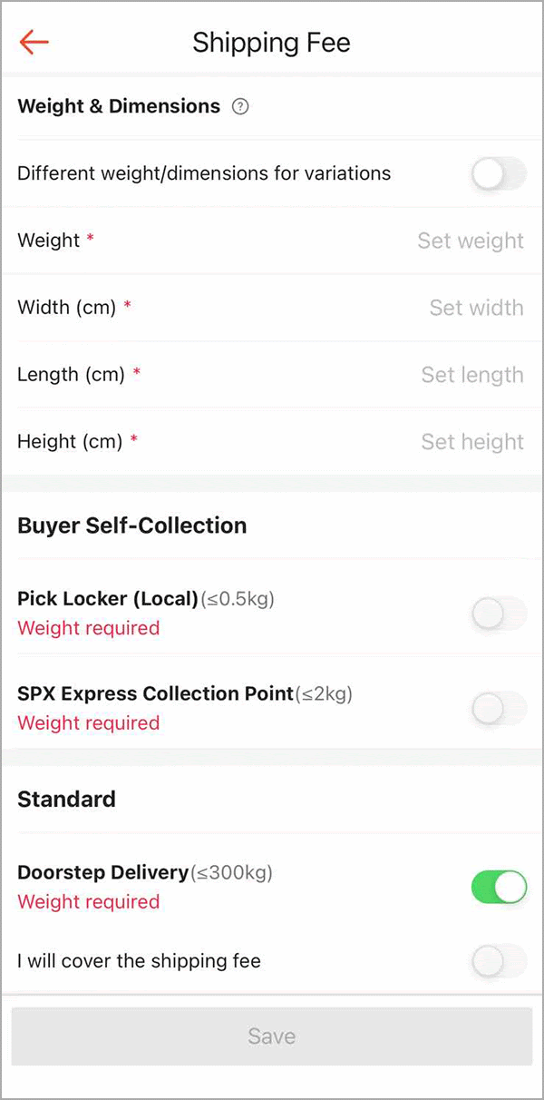 Different Variation Measurements | Seller Education [Shopee]