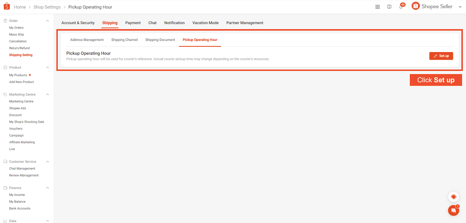 Pickup Operating Hour | Shopee MY Seller Education Hub