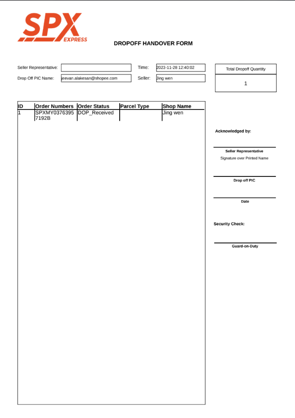 SPX Express Drop-Off E-Receipt | Shopee MY Seller Education Hub