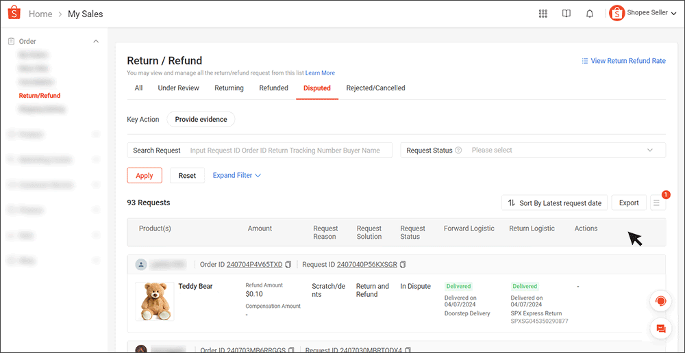 Raising disputes for Return/Refund requests | Shopee MY Seller ...