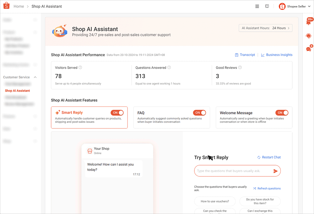 What is Shop AI Assistant | MY Seller Education [Shopee]